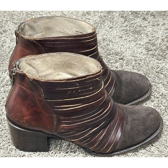 Freebird by Steven | Shoes | Freebird By Steven Ankle Boots Womens Cain Brown Leather Biker Rare ...